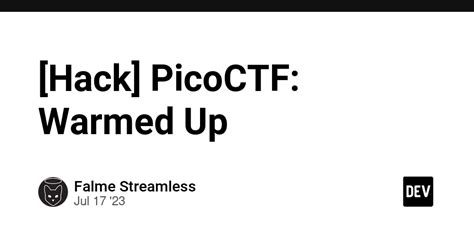 Hack Picoctf Warmed Up Dev Community