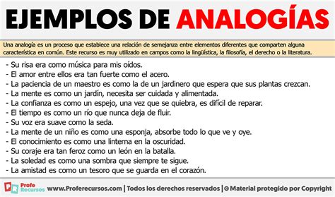 Ejemplos De Analogías