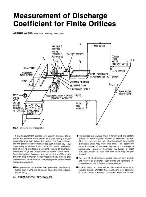 Pdf Measurement Of Discharge Coefficient For Finite Orifices Dokumen Tips
