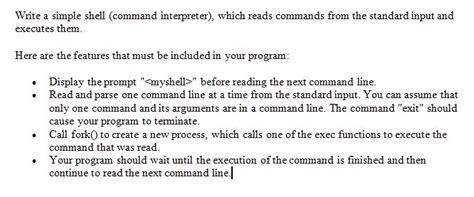 solved write a simple shell command interpreter which
