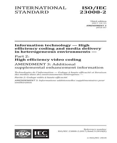 ISO IEC Amd Amendment Additional Supplemental Enhancement Information