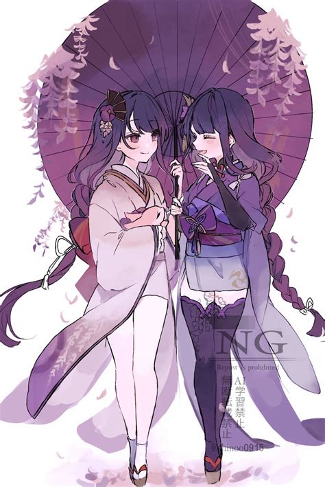 Raiden Shogun Yae Miko Yae Miko And Makoto Genshin Impact Drawn By Shinoo Danbooru