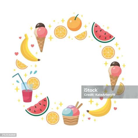 손으로 그린 여름 둥근 프레임 복사 공간 여름 해변 피크닉 원형 프레임입니다 여름 그림입니다 벡터 개념에 대한 스톡 벡터 아트 및 기타 이미지 Istock