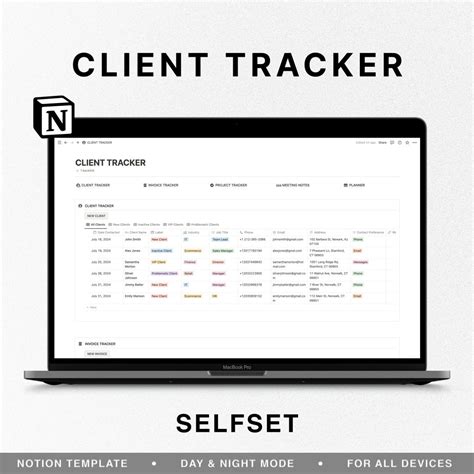 Notion Client Tracker Notion Template Business Planner Client