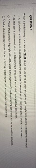 Solved Question 9 Which Is The Following Statements Is False