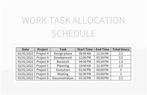 optimizing work task assignments an effective schedule approach excel template free download