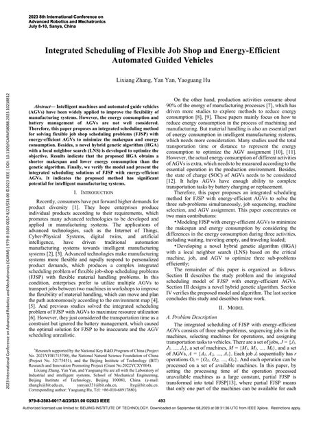 Pdf Integrated Scheduling Of Flexible Job Shop And Energy Efficient Automated Guided Vehicles