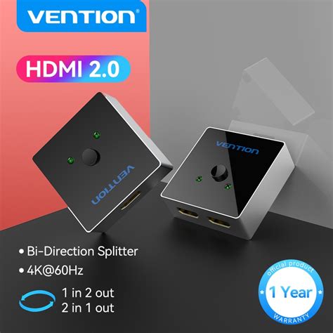 Vention Hdmi Splitter Adapter Original 4k 2 0 Hdmi Bi Direction Switch 2 In 1 Out 1 In 2 Out