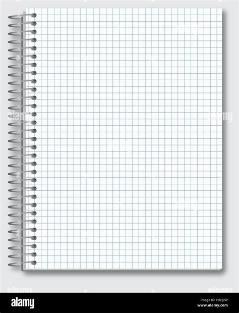Vector Template Of Spiral Realistic Math Notebook Stock Vector Image