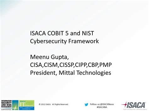Pdf Isaca Cobit 5 And Nist Cybersecurity Framework Meenu Gupta
