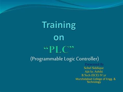 Plc Programmable Logic Controller Pptx