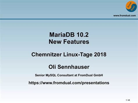 Mariadb 102 New Features Ppt