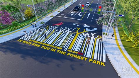 现代创意斑马线su模型下载【id 1149057022】 知末su模型网