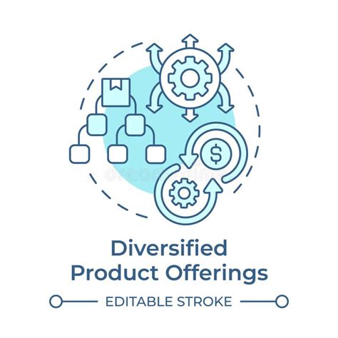Diversified Product Offerings Light Blue Concept Icon Stock Vector Illustration Of Aesthetic