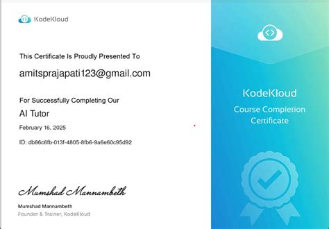 Amit Prajapati On Linkedin Ai Kodekloud Learning Artificialintelligence Professionalgrowth