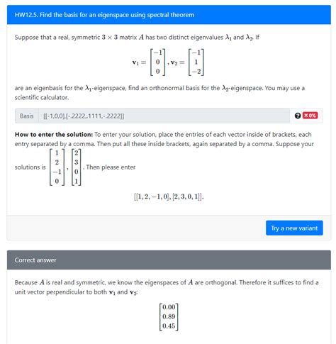 Solved HW12 5 Find The Basis For An Eigenspace Using Chegg Com