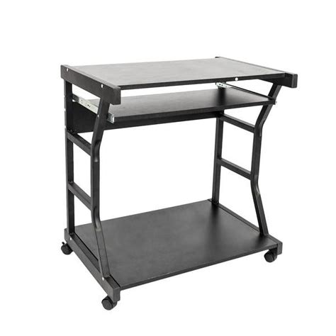 moveable four wheel computer desk black