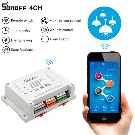 Sonoff 4ch Wifi Smart Switch Universal Remote Intelligent Switch