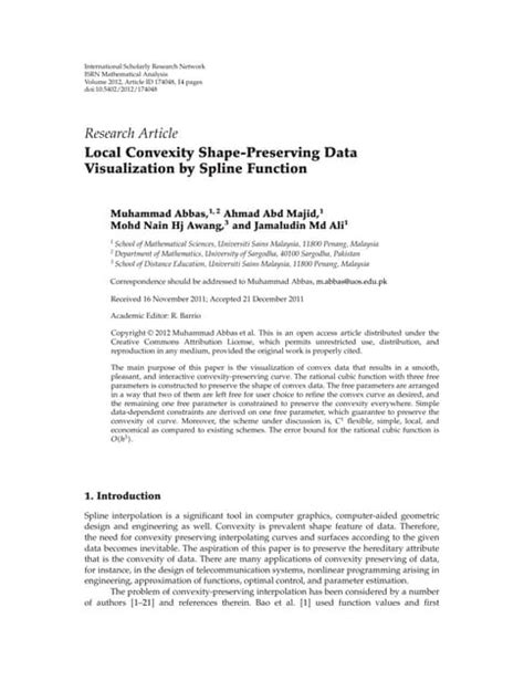 Local Convexity Shape Preserving Data Visualization By Spline Function Pdf