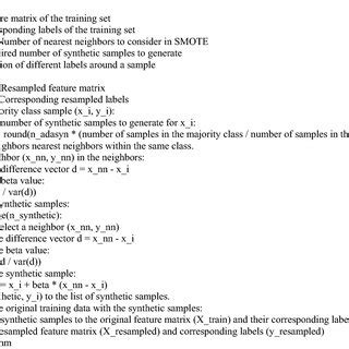 Pseudo Code Of Adaptive Synthetic Sampling Approach Download Scientific Diagram