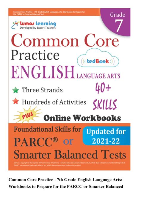 Ppt Common Core Practice 7th Grade English Language Arts Workbooks To