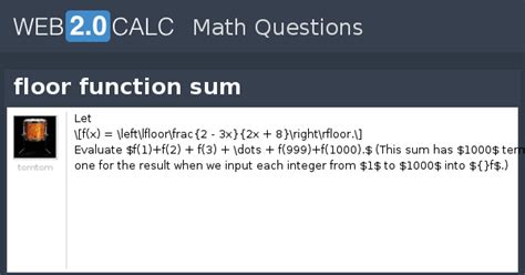 View Question Floor Function Sum