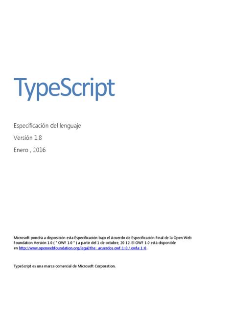 Typescript Español Pdf Script Java Lenguaje De Programación