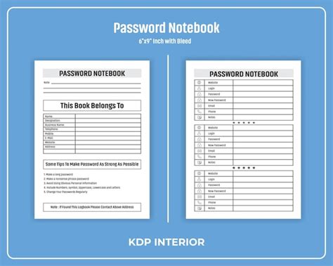 Premium Vector Password Notebook Kdp Interior