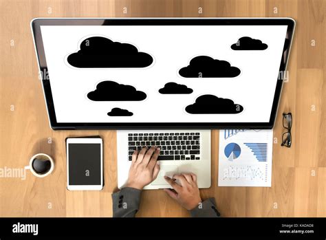Cloud Computing Diagram Network Data Storage Technology Service Stock