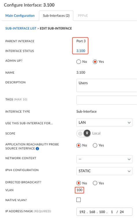 Configure A Sub Interface