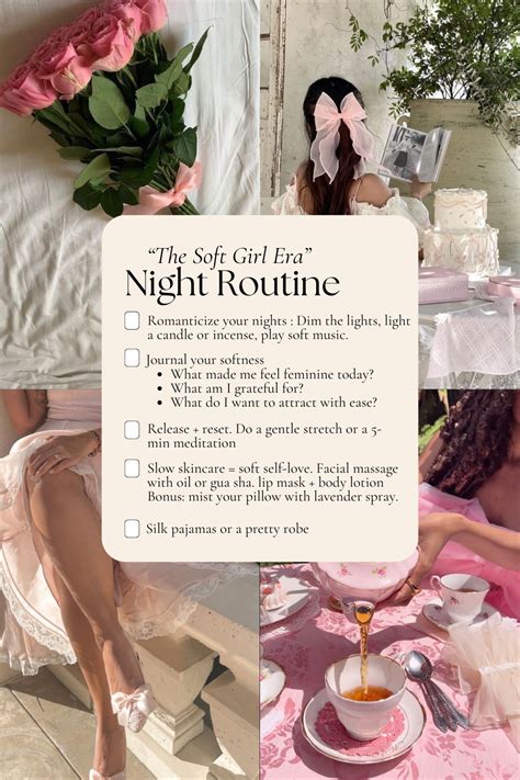 Soft Girl Era Night Routine Checklist In 2025 Soft Girl Night Routine Practicing Self Love
