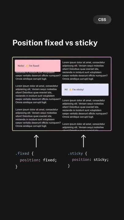 Position Fixed Vs Sticky 💥 Css Youtube