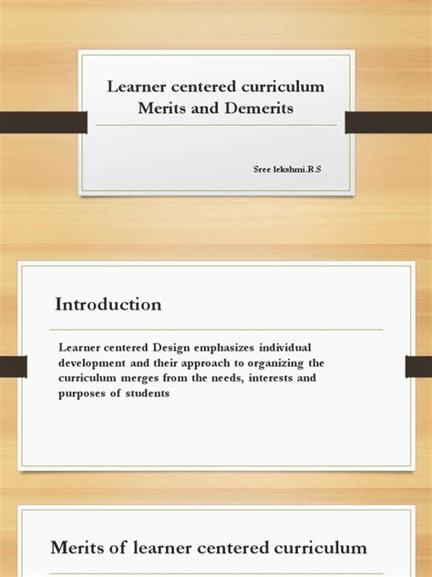 Learner Centered Curriculum Merits And Demerits Pdf