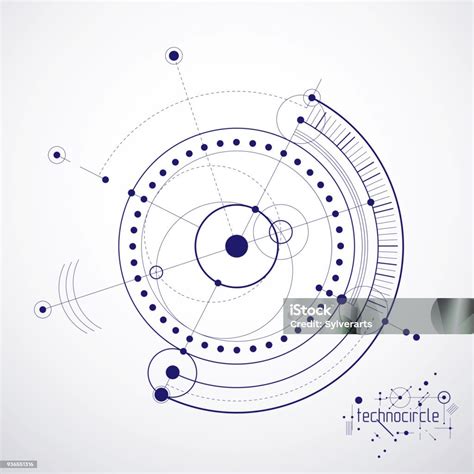 기계적 체계 공학 원과 메커니즘의 형상 부품 드로잉 벡터 기술 계획 웹 디자인 및 배경 화면이 나 배경으로 사용할 수 있습니다