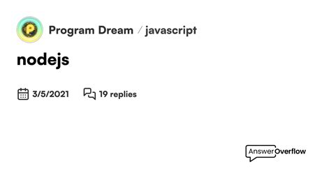 Nodejs Program Dream