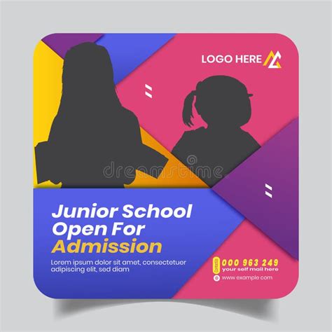 Education Learning Advertisement Social Media Post Design Stock Vector