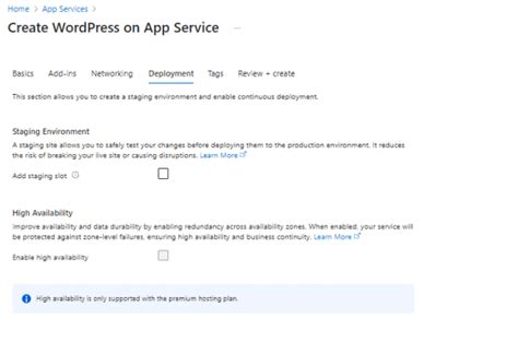 Azure Wordpress On App Service Paas
