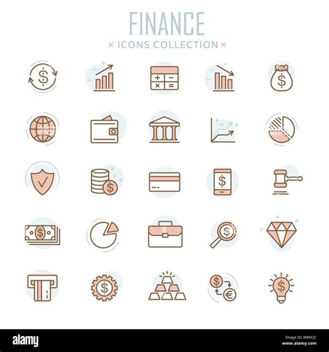 Collection Of Finance Thin Line Icons Stock Vector Image And Art Alamy