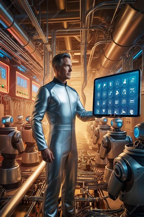 Industrial Engineer Technician Manager Control Robotics On Monitoring