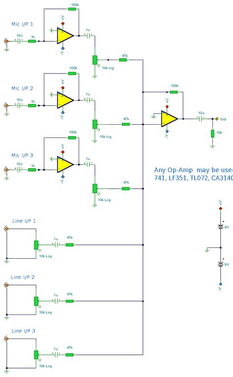 Stereo Audio Mixer Circuit