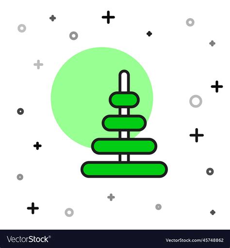 Filled Outline Pyramid Toy Icon Isolated On White Vector Image