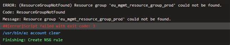 Error Resourcegroupnotfound Resource Group Resourcegroupname