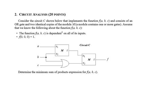 Solved 2 Circuit Analysis 20 Points Consider The Circuit