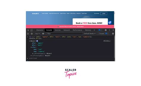Javascript Console Scaler Topics