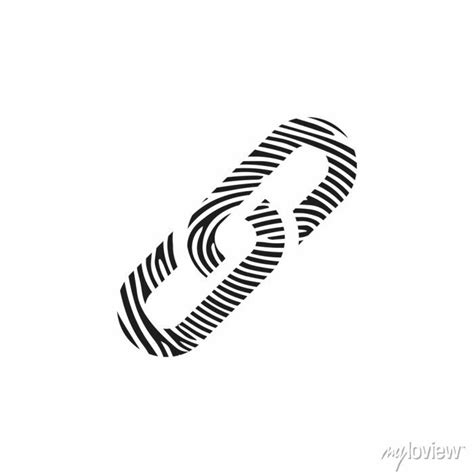 Fingerprint Link Icon And Chain Icon Isolated Thumbprint And • Wall Stickers Web Vector