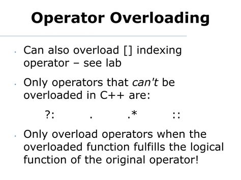 Ppt Operator Overloading Powerpoint Presentation Free Download Id