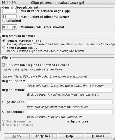 3 Probe Selection Dialog The Spacing Criteria Are Specified In The Download Scientific
