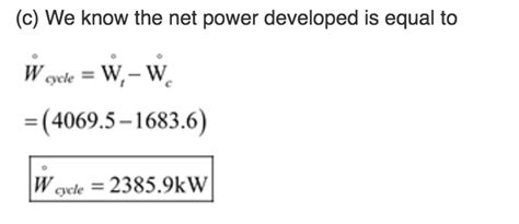 Solved Brayton Cycle For The Brayton Cycle Of Problem 946