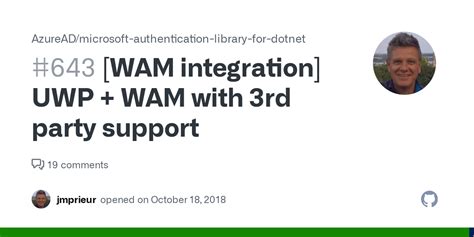 Wam Integration Uwp Wam With 3rd Party Support · Issue 643 · Azureadmicrosoft