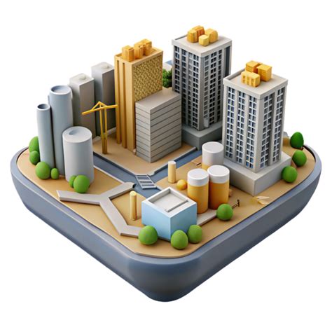 Magnificent Abstract Urban Development Project Visualization Cutout Element Genuine 57721585 Png